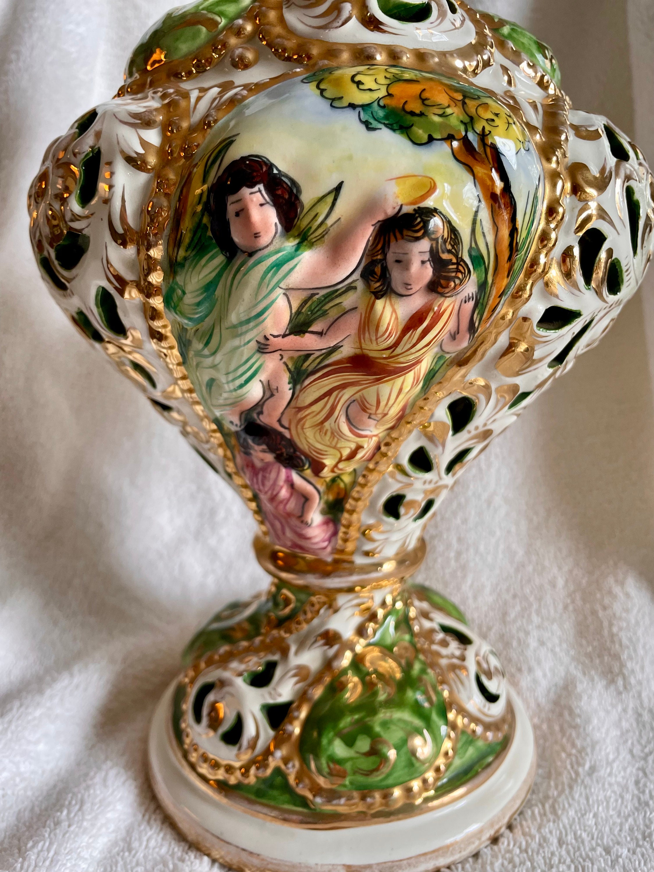 Vintage Capodimonte Lamp Hand Painted Base Only - Etsy