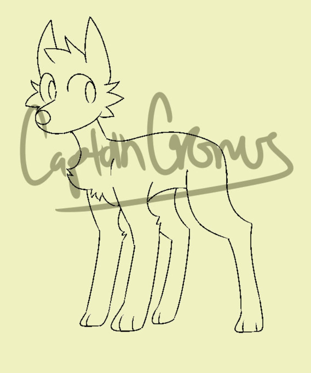 Mspaint Fox Lineart - Base - Etsy