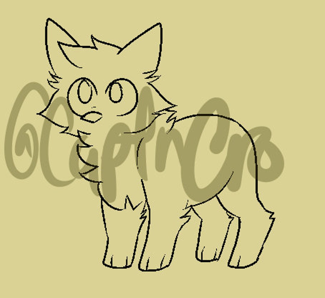 Mspaint Cat Lineart - Base - Etsy