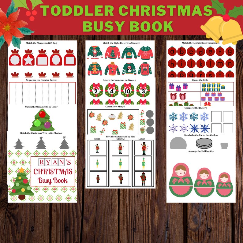 Toddler Christmas Busy Book Christmas Busy Binder Toddler - Etsy