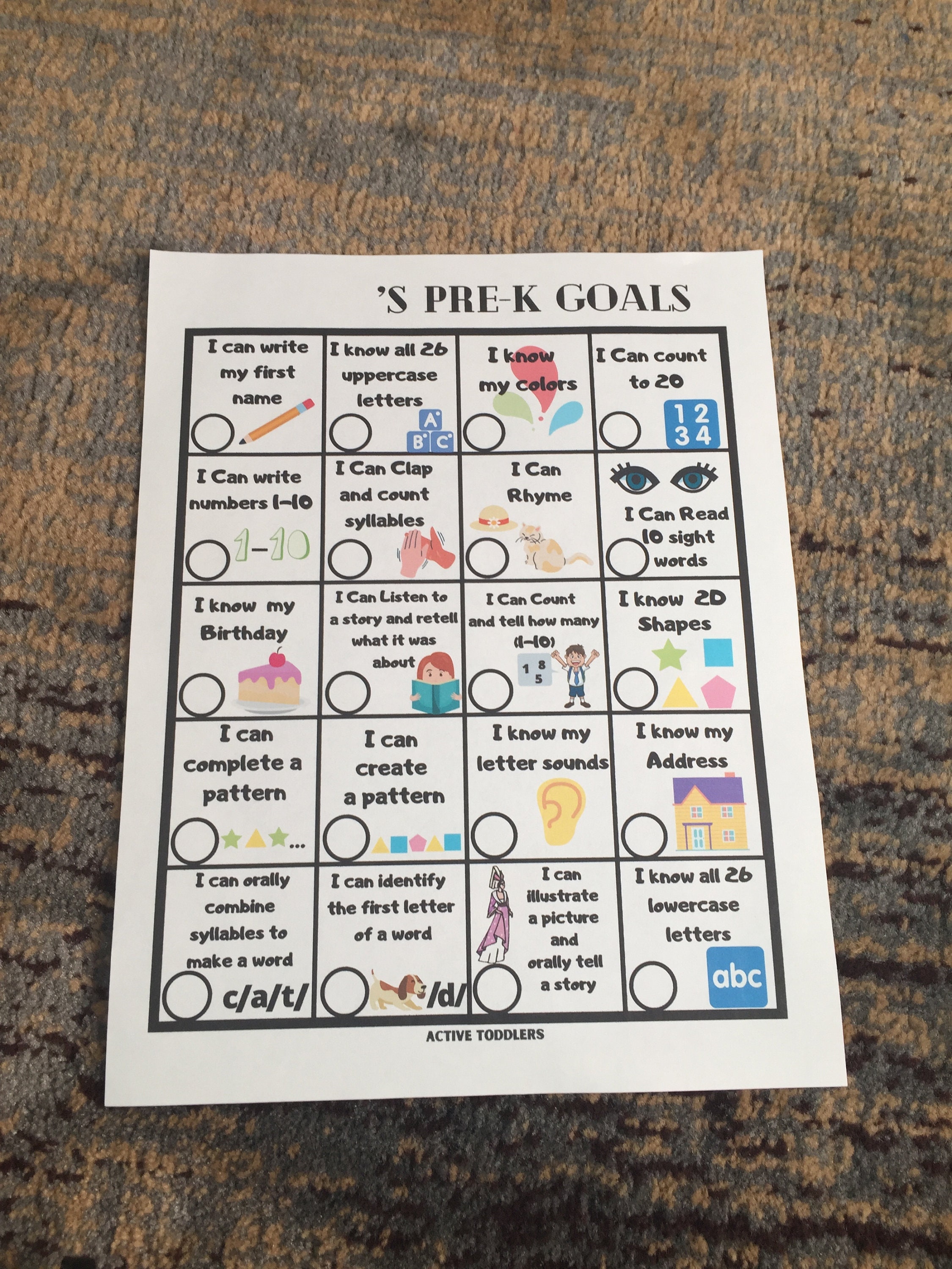 Pre K Goals Checklist, Preschool Goals, Chores, Toddler Activities ...