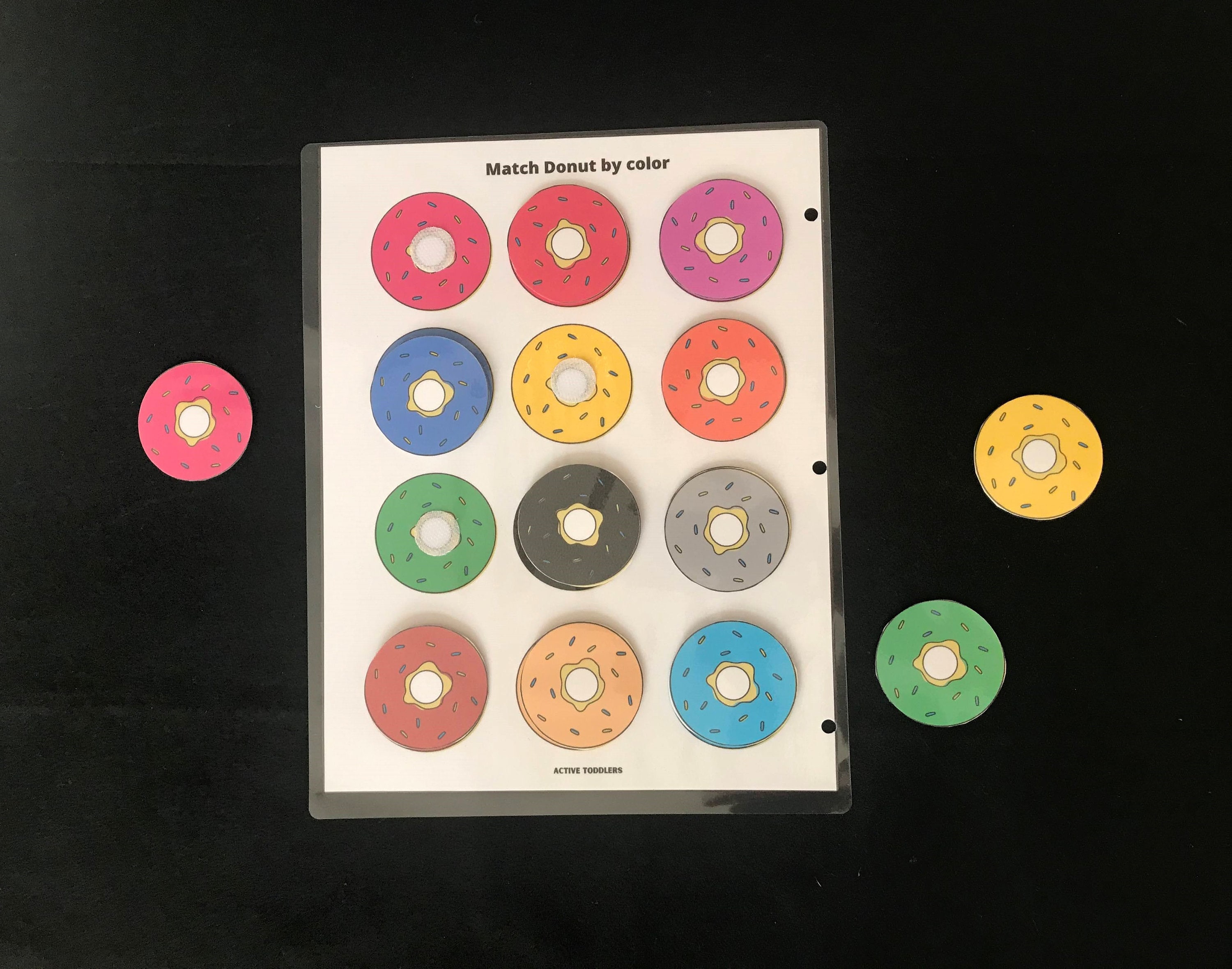 Match donut by colorToddler activities match by color | Etsy