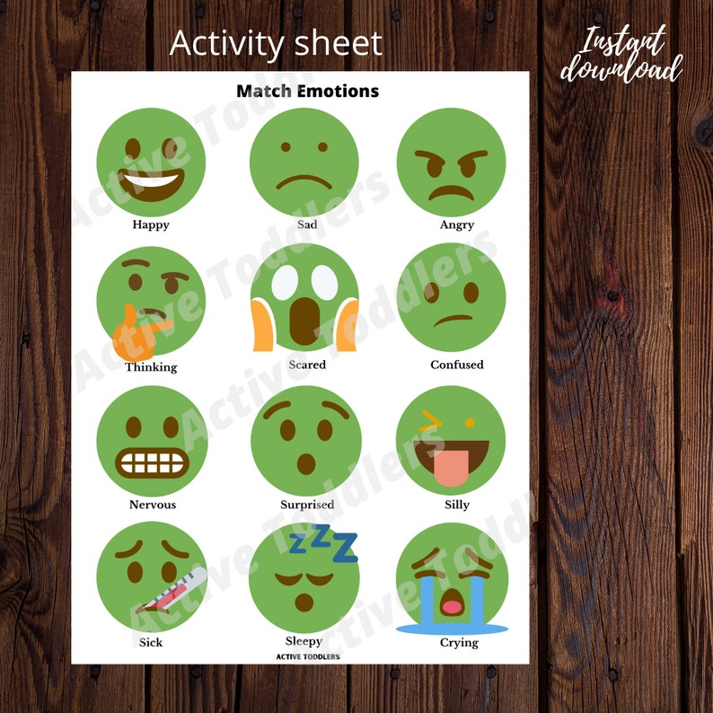 Match Emotions Emotions Matching Game Toddler Busy Book - Etsy