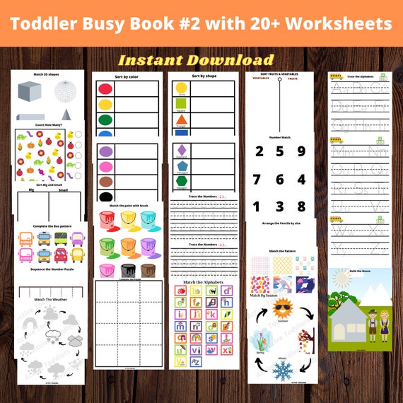 Busy Book for kids Printable for Toddlers Learning Folder | Etsy