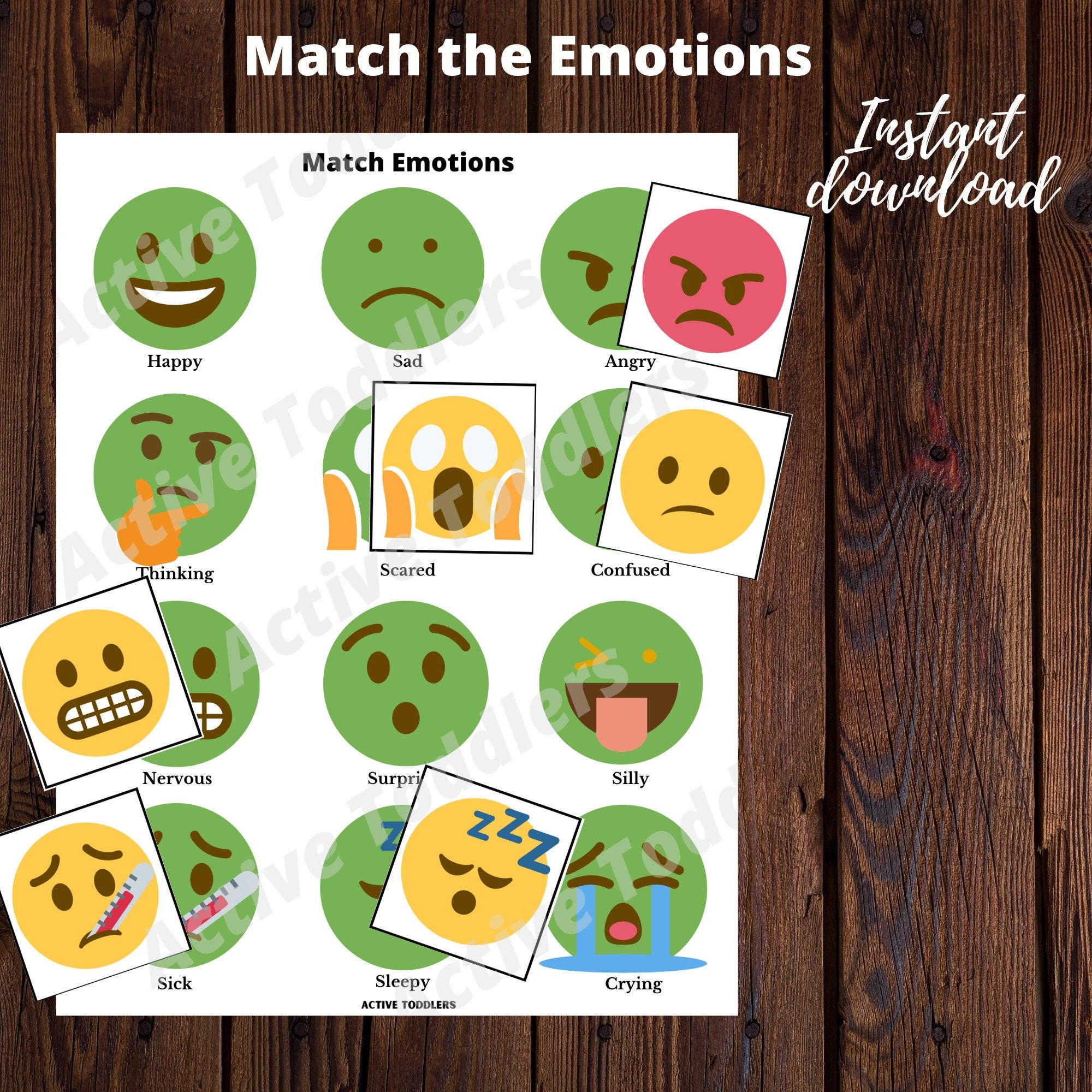 Match Emotions Emotions Matching Game Toddler Busy Book - Etsy