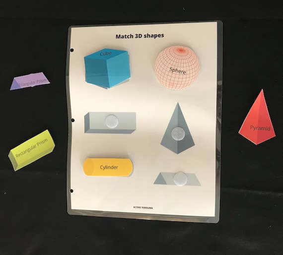 3D Shapes matching Toddler activity Learning activity for | Etsy