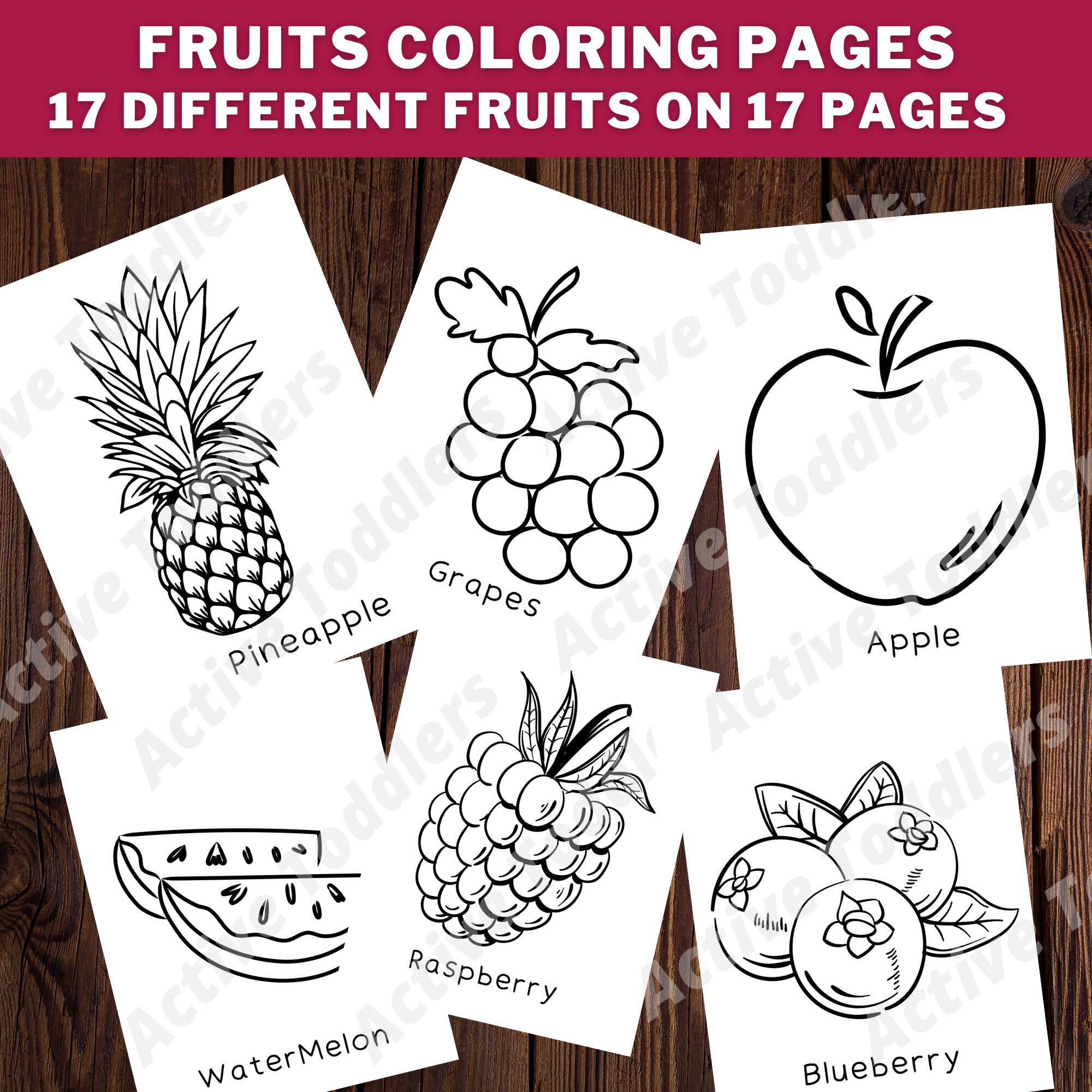 Kids Fruits Coloring Pages