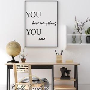 Motivational Wall Decor | Quote Printable Wall Art | You Have ...