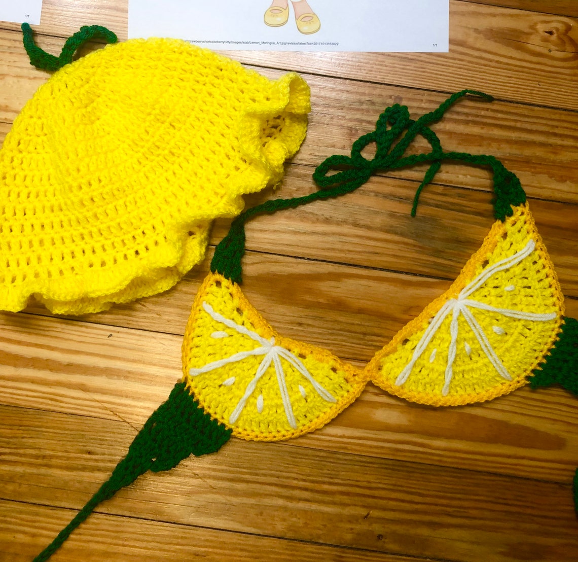 Crochet Lemon Top and Hat - Etsy