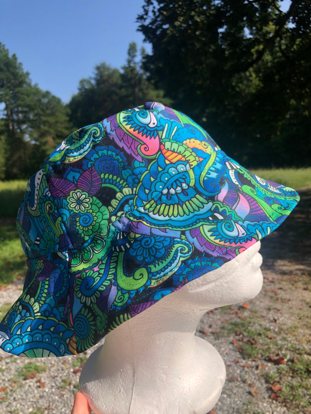 Vibrant Blue Trippy Bucket Hat - Etsy
