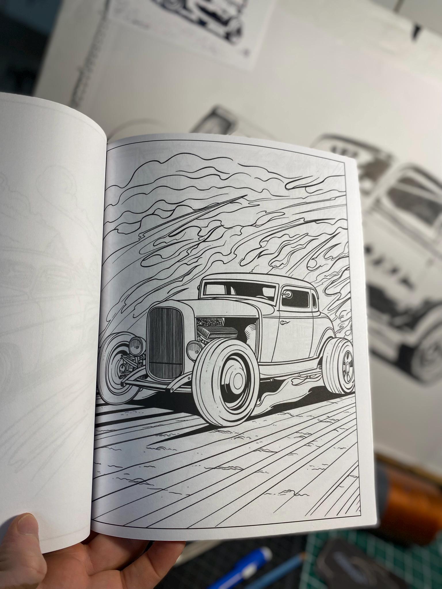 HOT ROD: an ICONIC Cars Coloring Book. by Sjcooksey - Etsy