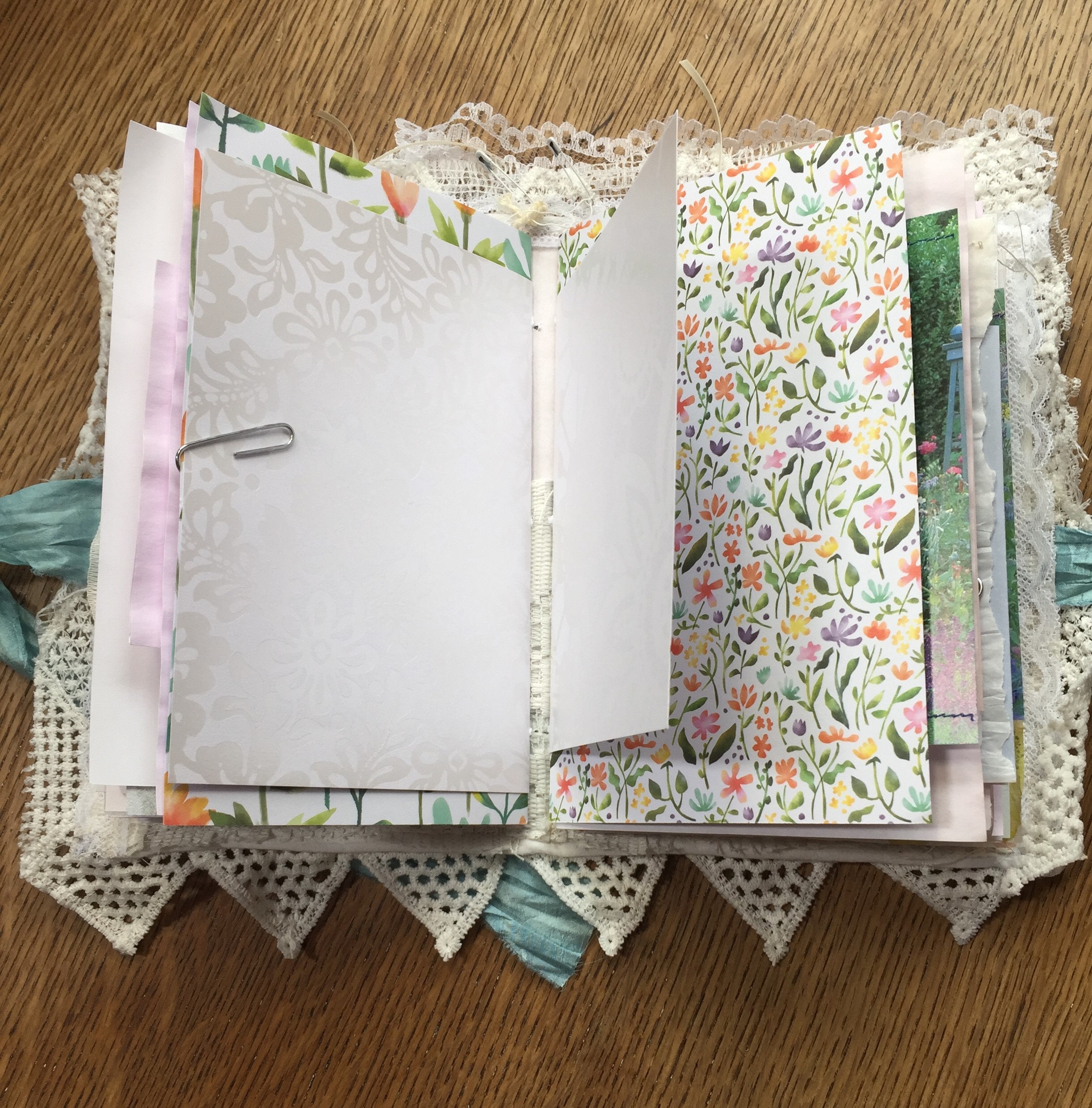 Beautiful Lace Covered Journal With Sari Silk Ribbon Closure ...