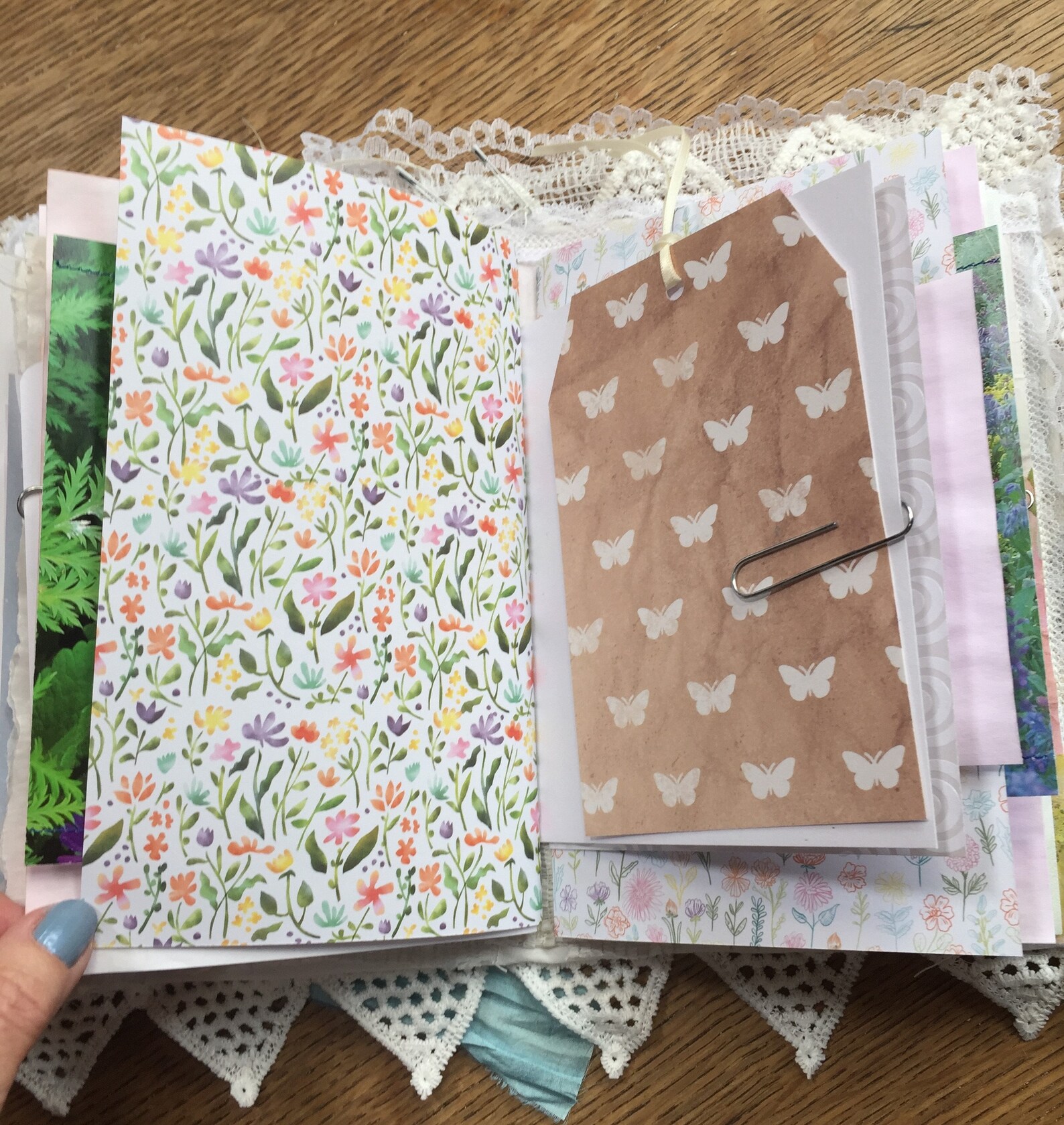 Beautiful Lace Covered Journal With Sari Silk Ribbon Closure ...