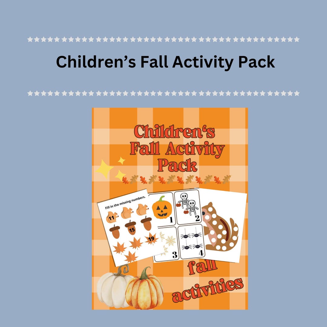 Children's Fall Activity Pack for Kids 45 Pages of Autumn-themed Fun ...