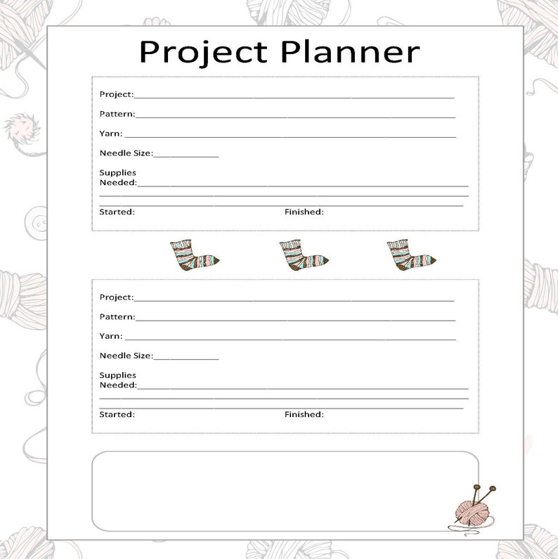 Knitting Project Planner / 22 Page Printable Planner - Etsy