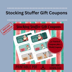 Printable Christmas Gift Coupons for Kids: Stocking Stuffer Vouchers ...
