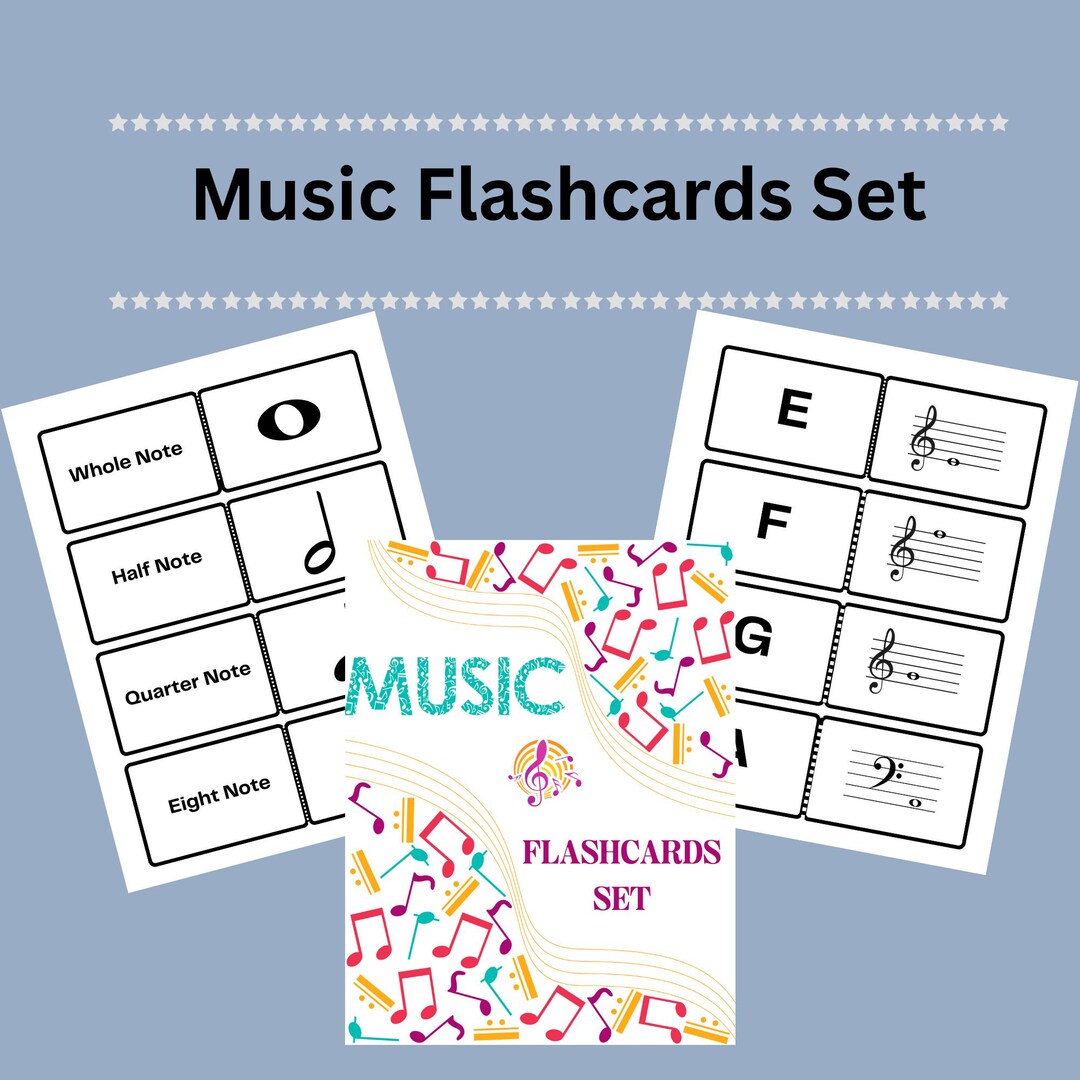 Educational Music Flashcards Set for Theory, Notes, and Rhythm Mastery ...