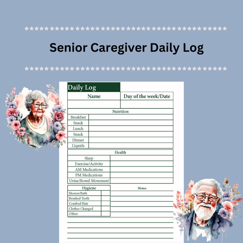 Caregiver Daily Log - Etsy