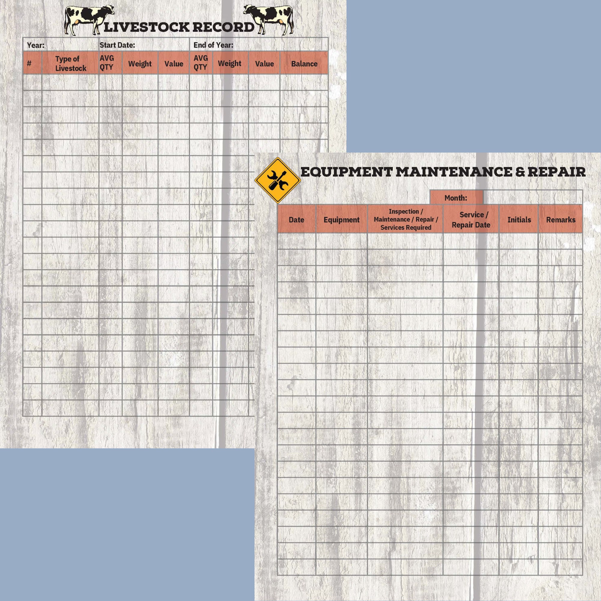 Comprehensive Farm Management Record Book: Livestock, Equipment ...