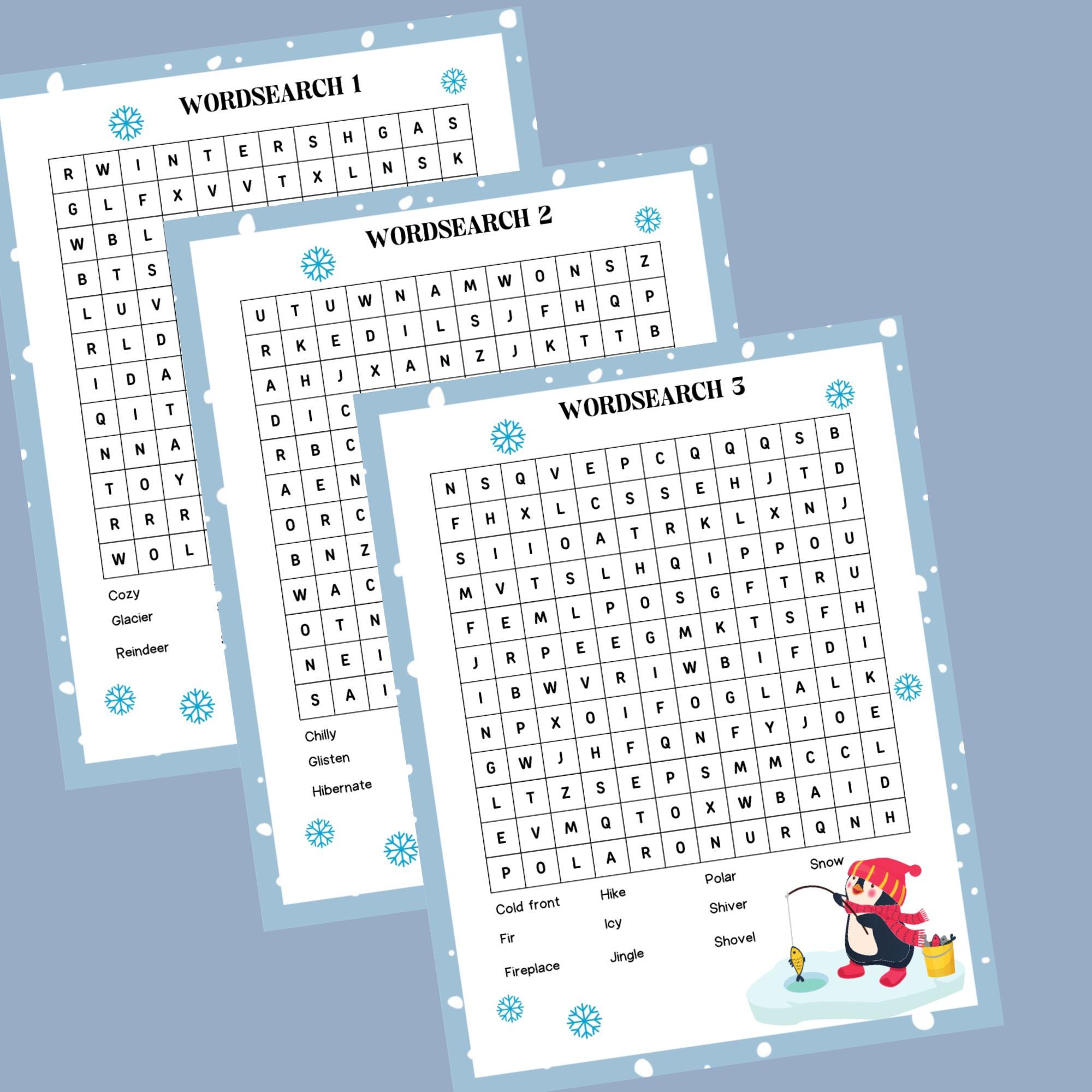 Printable Winter Fun Games for Kids: Educational Activities - Etsy