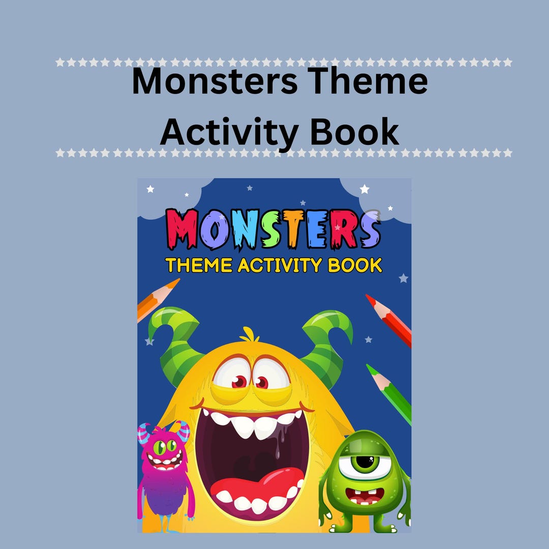 Monster Activity Book for Kids: 31 Pages of Fun Printables With Puzzles ...