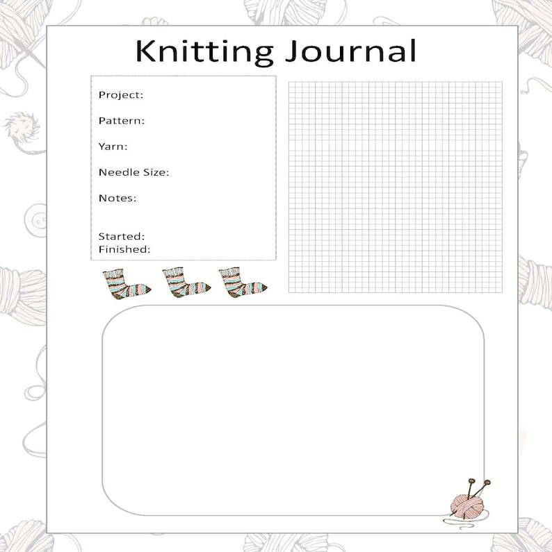 Knitting Project Planner / 22 Page Printable Planner | Etsy