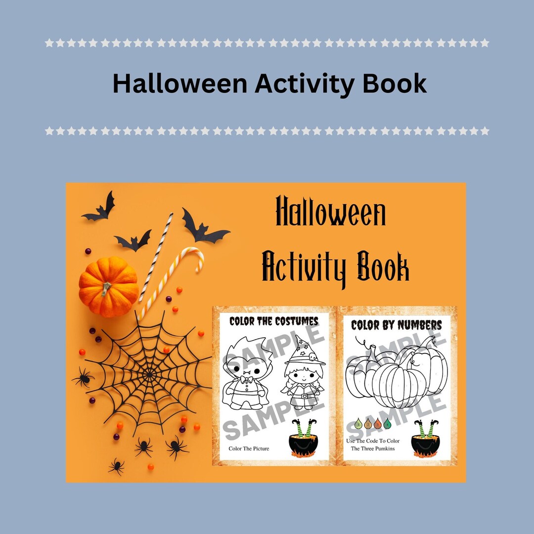 Halloween Activity Book: Printable Puzzles, Coloring, Word Games ...