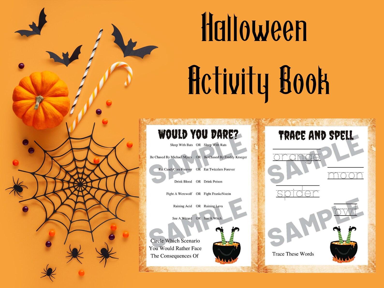 12 Printable Page Halloween Activity Book Instant Download - Etsy