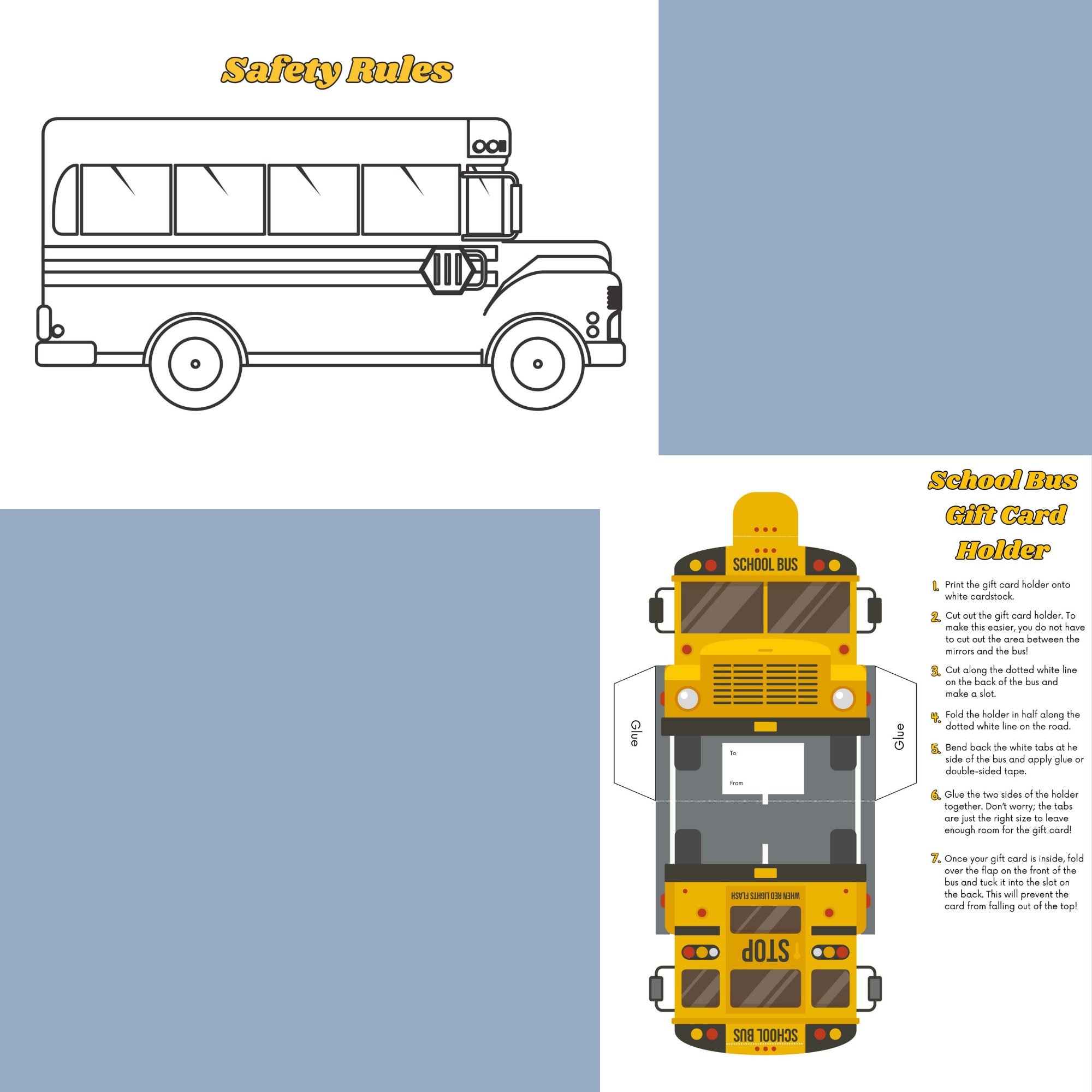 Interactive Bus Safety Printable Activities for Kids - Educational ...