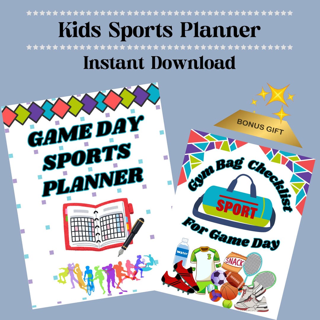 Youth Sports Planner: Game Day Schedules & Gym Bag Checklist (PDF) - Etsy