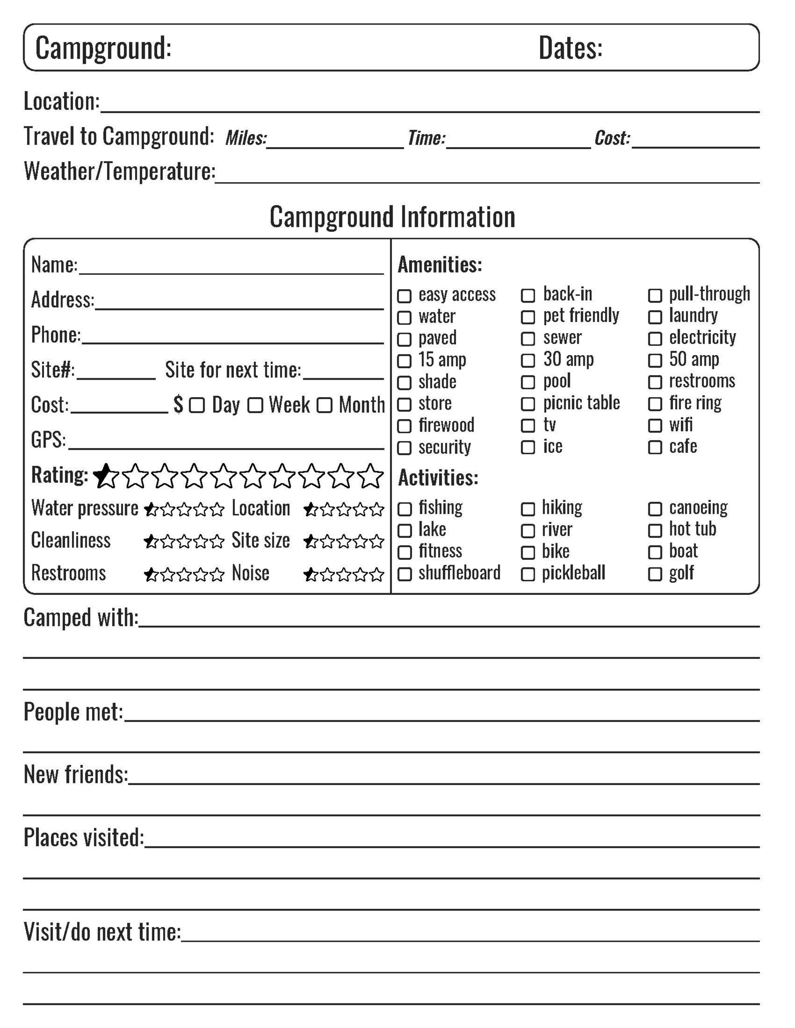 Camping Journal / 120 Printable Pages - Etsy