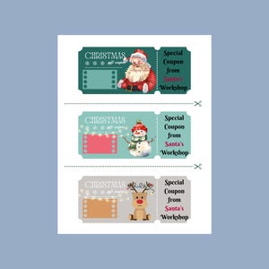 Printable Christmas Gift Coupons for Kids: Stocking Stuffer Vouchers ...