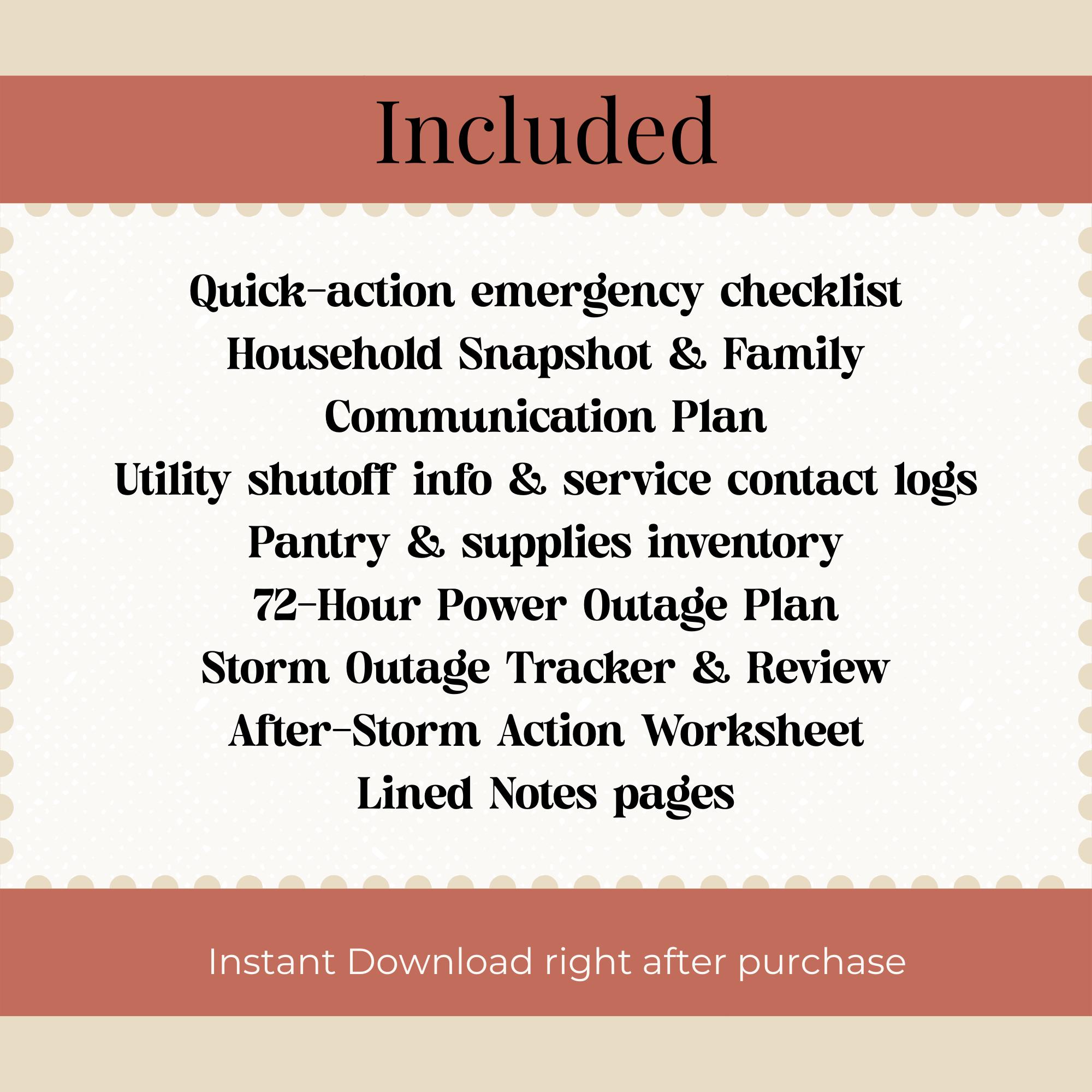 Winter Power Outage Planner | Emergency Storm Prep Kit | Printable Cold ...