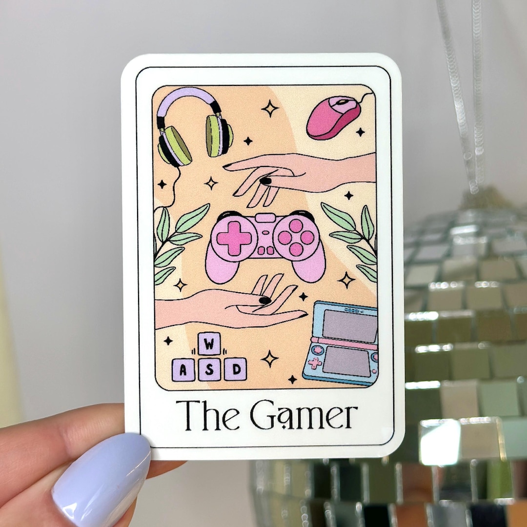 Gamer Tarot Card Sticker: Waterproof Vinyl Laptop Decal - Etsy