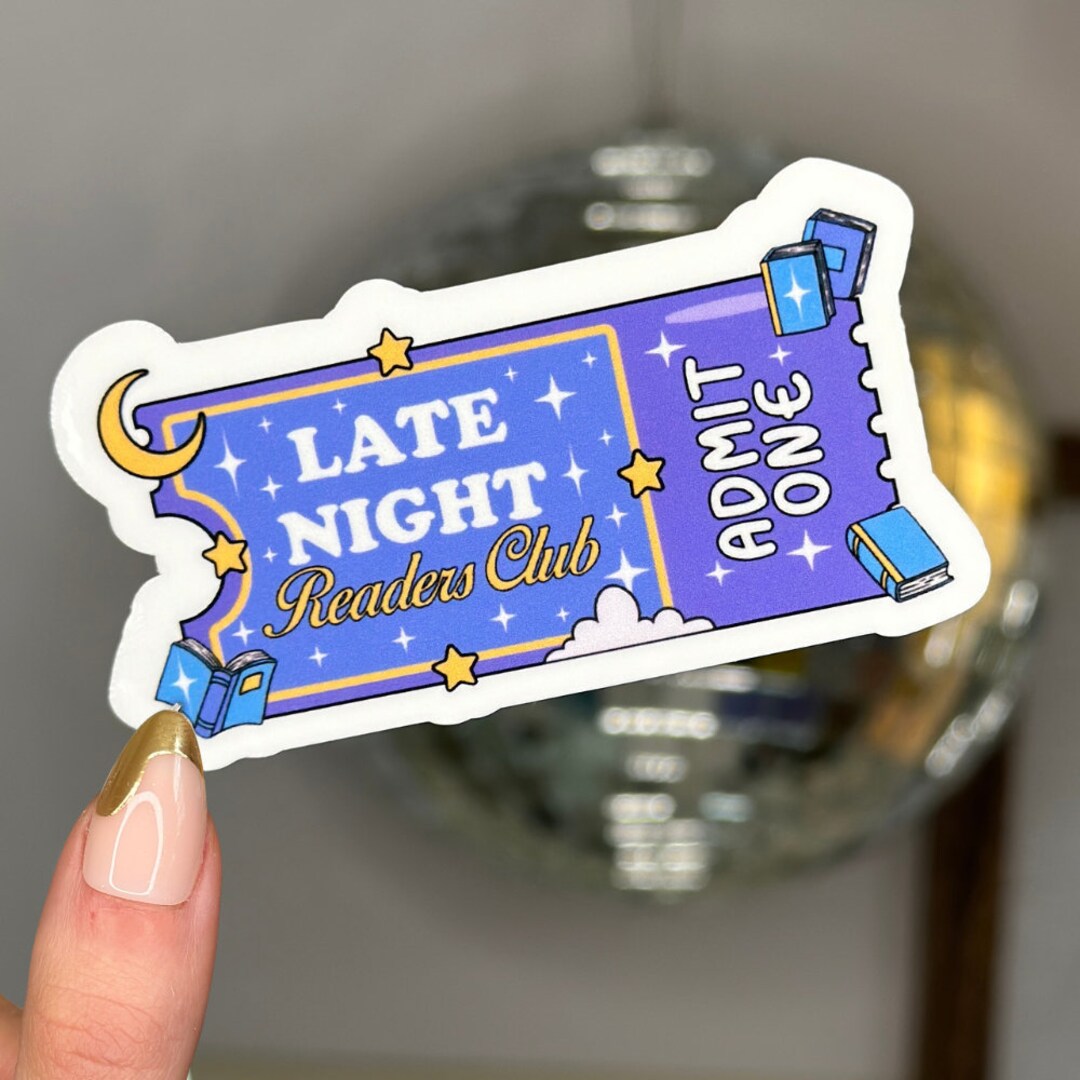 Late Night Readers Club Sticker, Sticker Gifts, Bookish Stickers, Gift ...