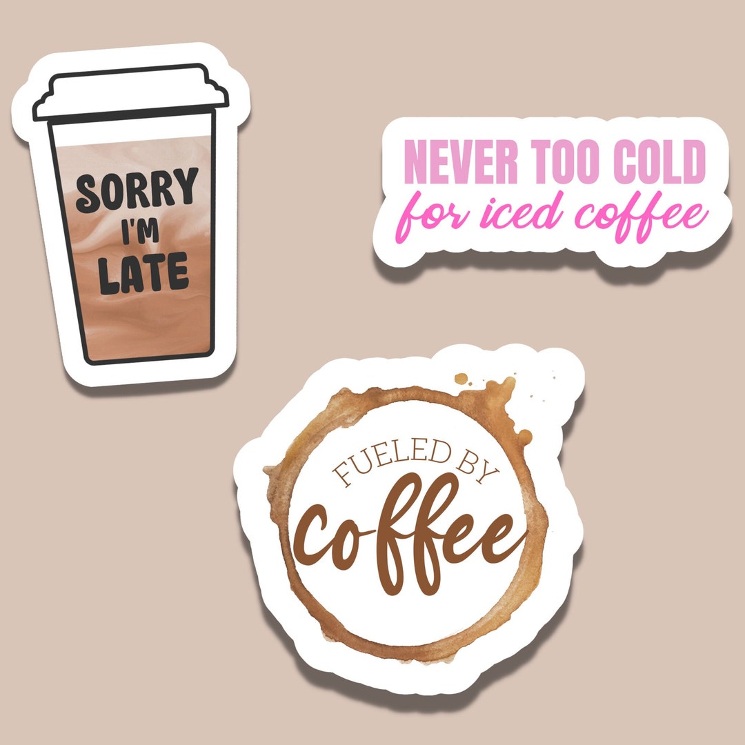 Coffee Sticker Pack Iced Coffee Water Bottle Stickers Coffee Lover ...