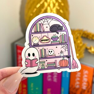 Spooky Ghost Bookshelf Sticker, Bookish, Laptop Stickers, Kindle ...