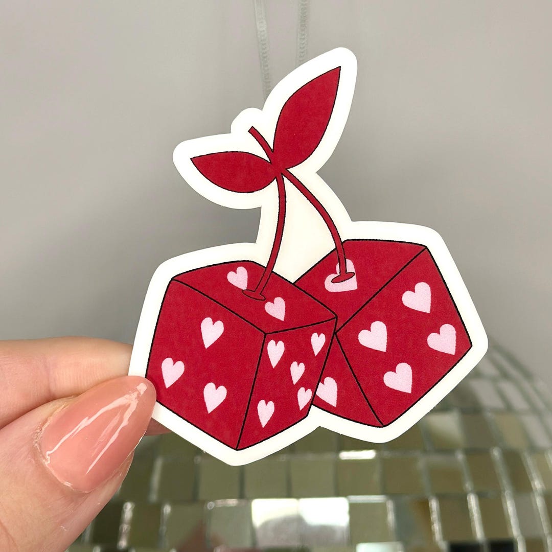Red Heart Dice Sticker: Glossy Waterproof Vinyl Decal - Etsy