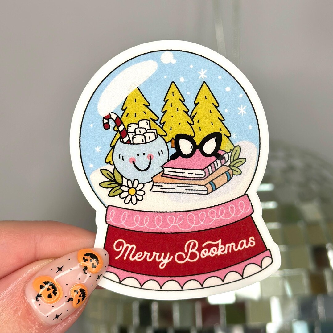 Merry Bookmas Sticker | Bookish | Christmas | Holiday | Cute Holiday ...