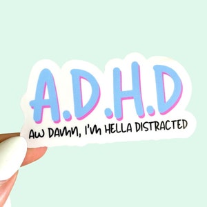 ADHD Sticker: Funny Mental Health Vinyl Decal - Etsy