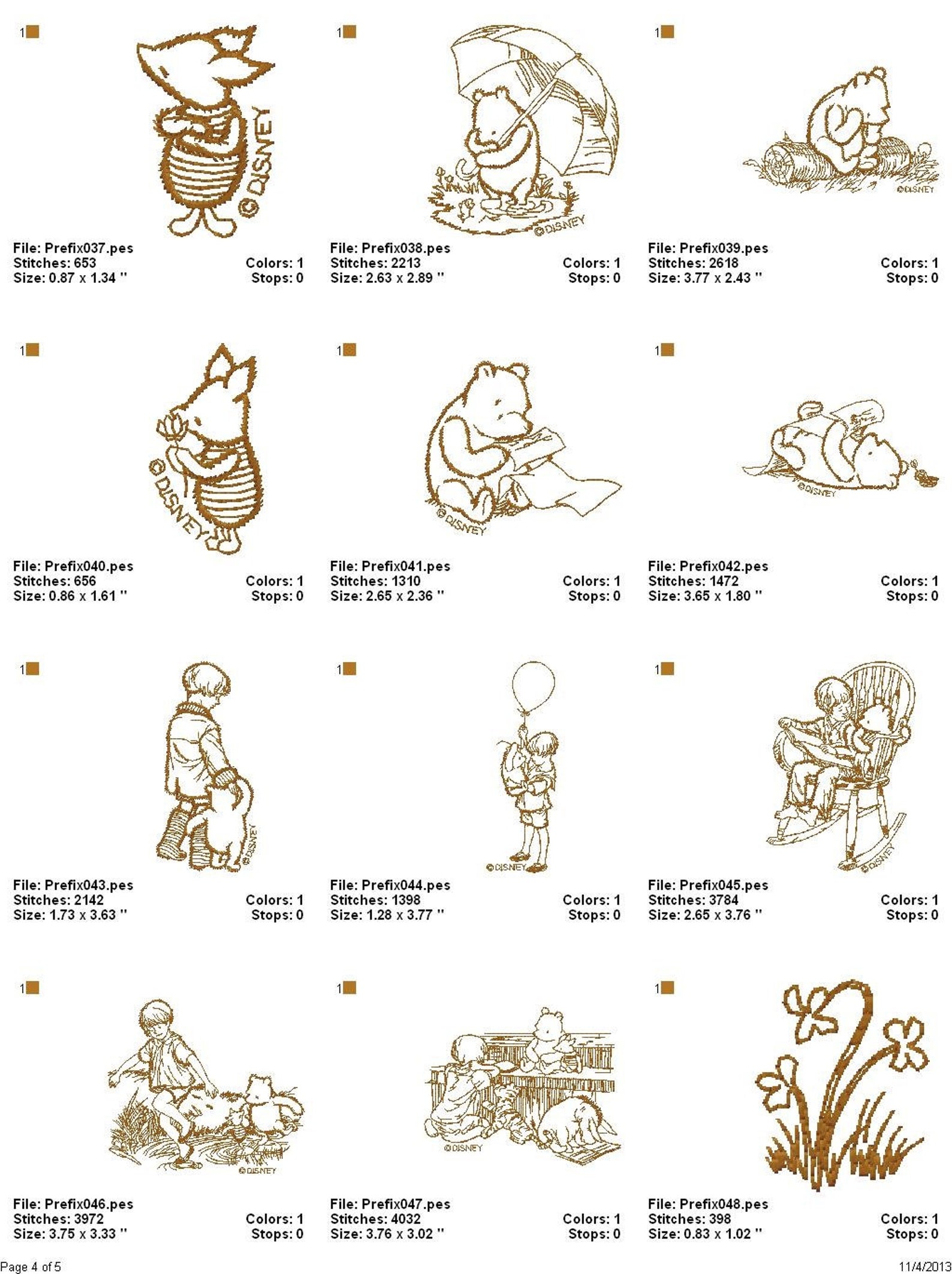 Classic Winnie the Pooh Embroidery Files, 53 Designs All Formats ...