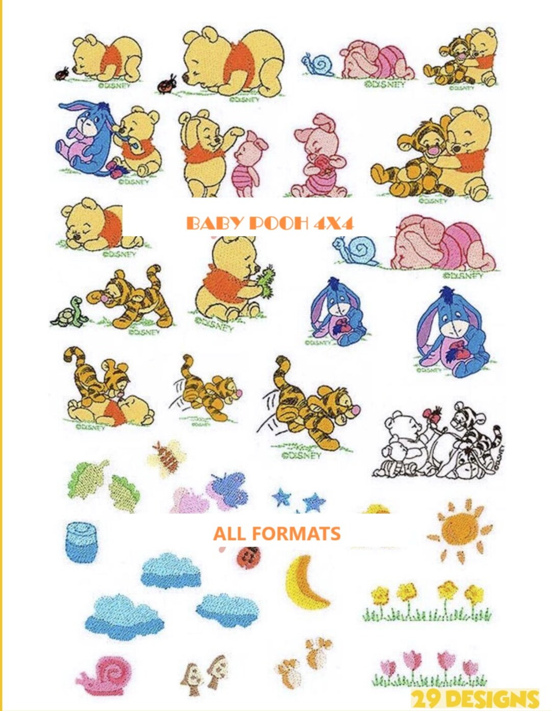 Winnie the Pooh Embroidery Designs 29 Total - All Formats - Etsy