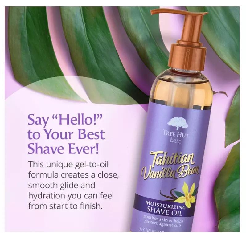 Tree Hut (bare) Moisturizing Shave Oil, Tahitian Bean, Vanilla, 7.7 Fl ...
