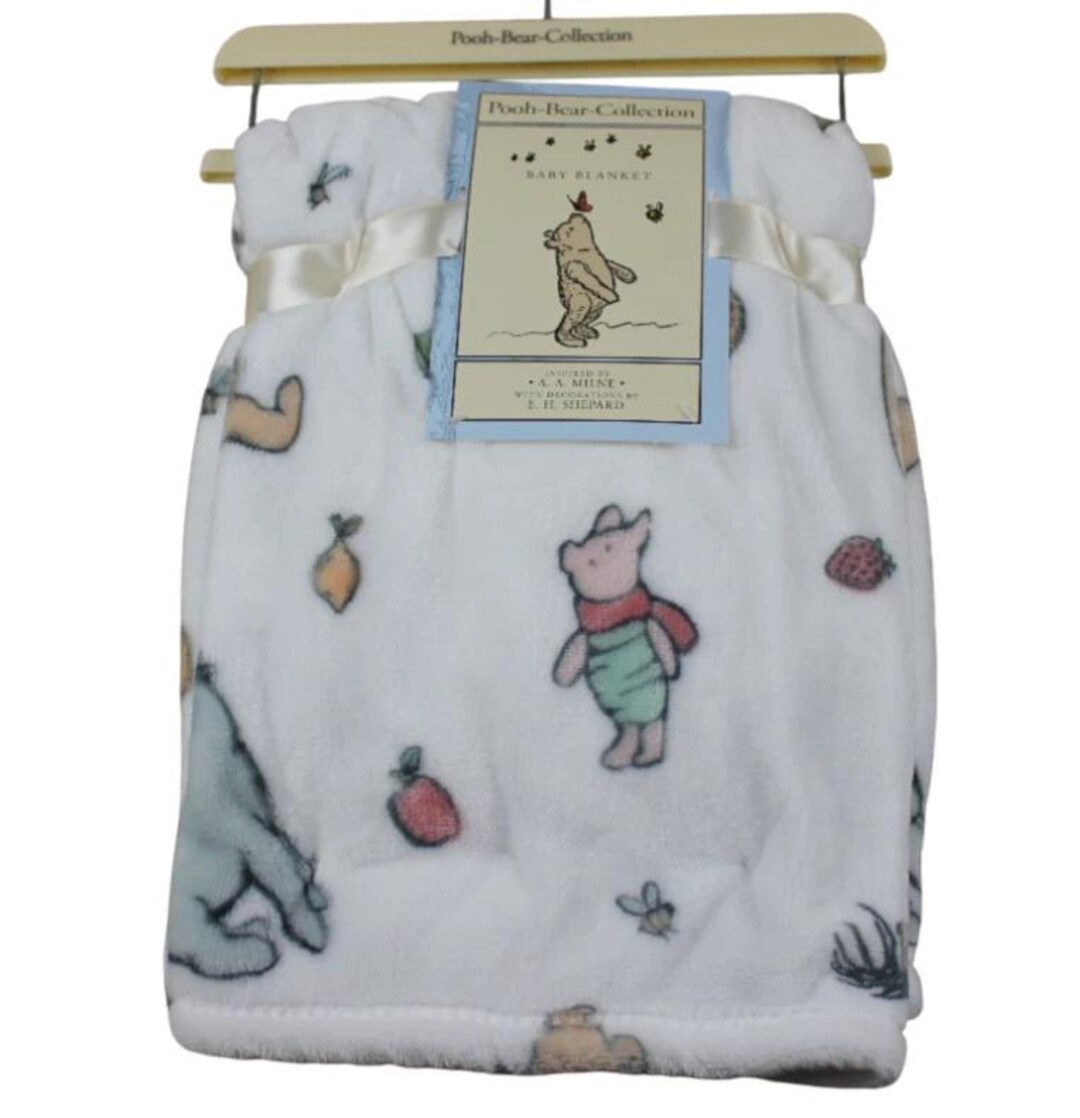 Winnie the Pooh Bear Collection Baby Blanket Piglet Eeyore Fruit Fleece ...