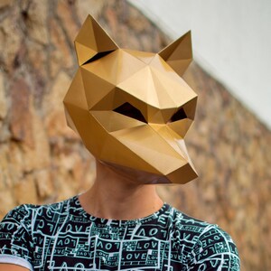 Mask Fox Papercraft Template, Paper Mask Fox Diy Pattern, Paper Craft ...