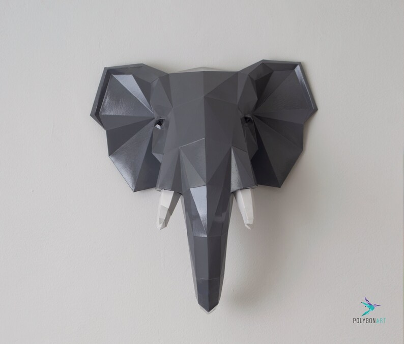 Elephant 3d Papercraft Template Wall Sculpture Decor Elephant - Etsy