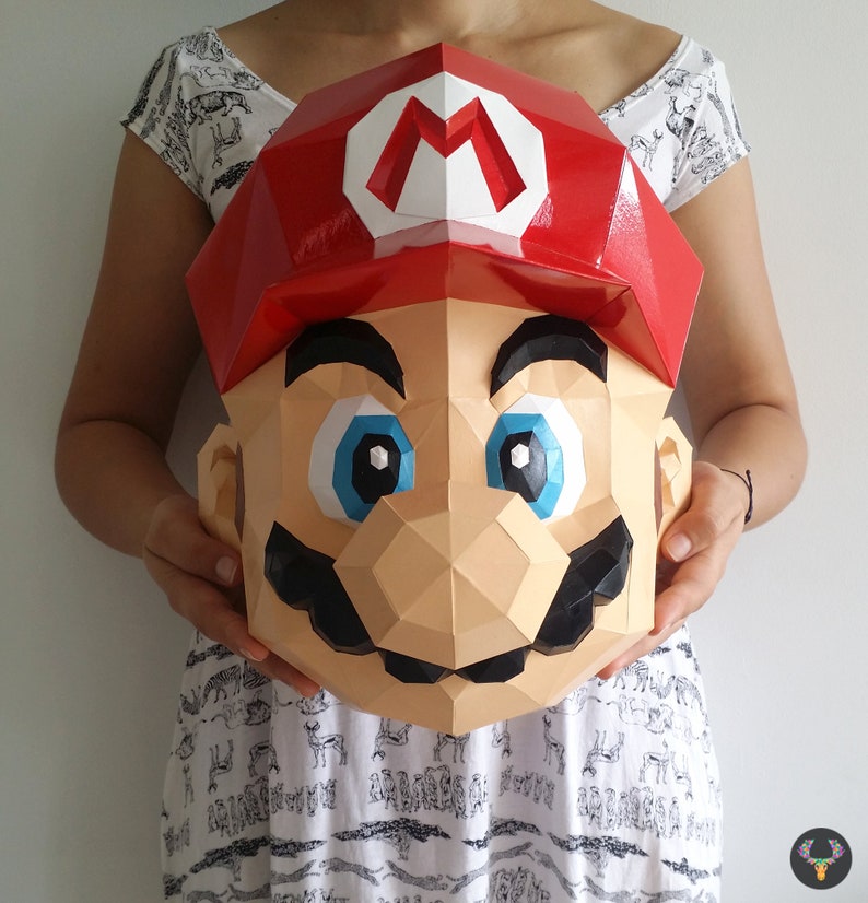Super mario papercraft 3d Origami paper craft Low Poly mario - Etsy España