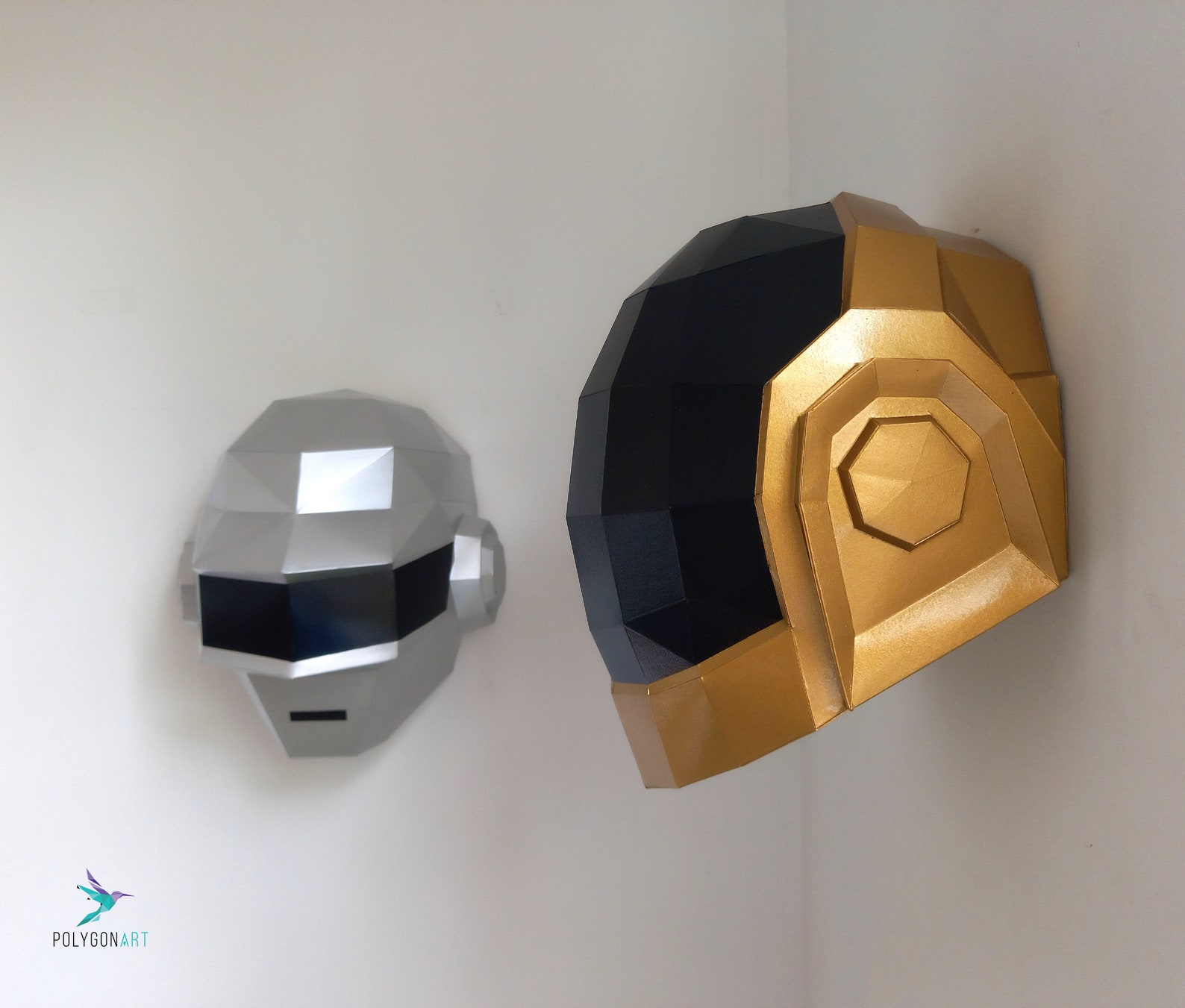 Daft Punk Papercraft 3d Decor Caveman Decor, Low Poly Musical Decor ...