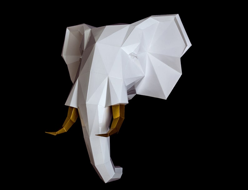 Elephant 3d Papercraft Template Wall Sculpture Decor Elephant - Etsy