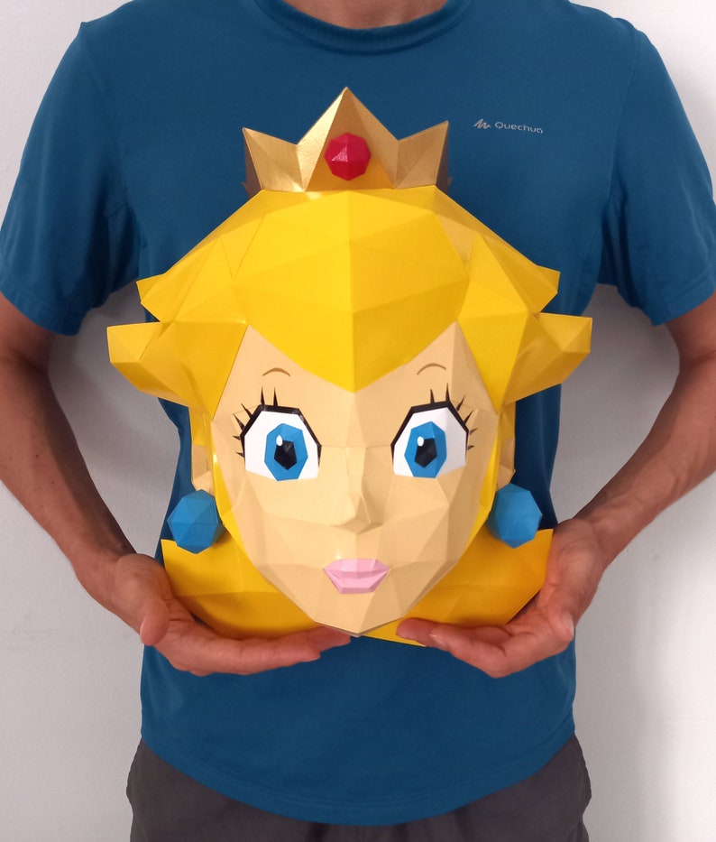 Princess Peach Mario Bros Paper Craft, Digital Template, Origami, PDF ...